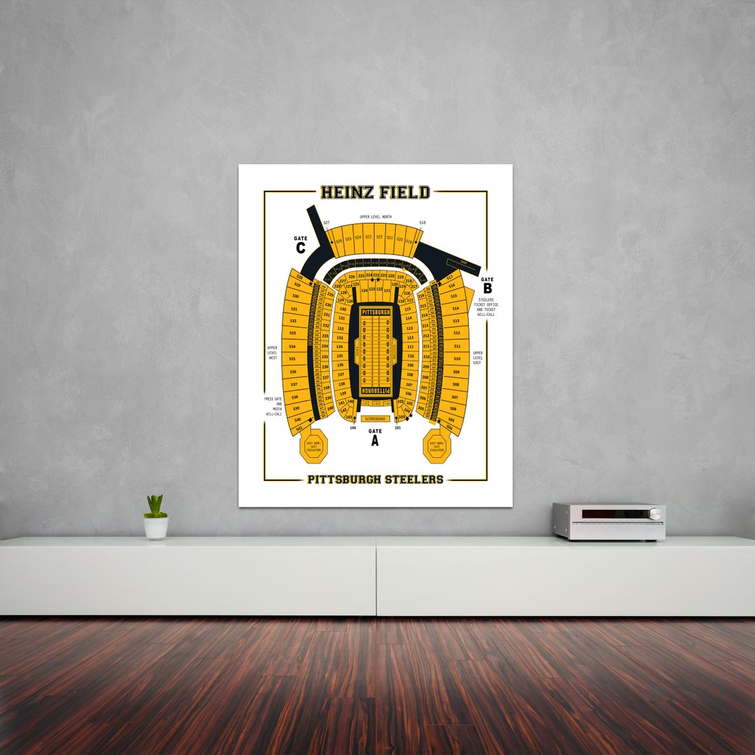 Print of Vintage Heinz Field Seating Chart Seating Chart on Photo Paper ...