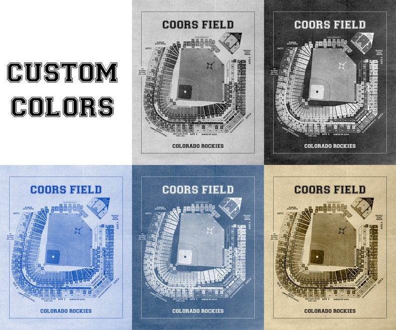 Vintage Print of Coors Field Seating Chart Colorado Rockies - Etsy