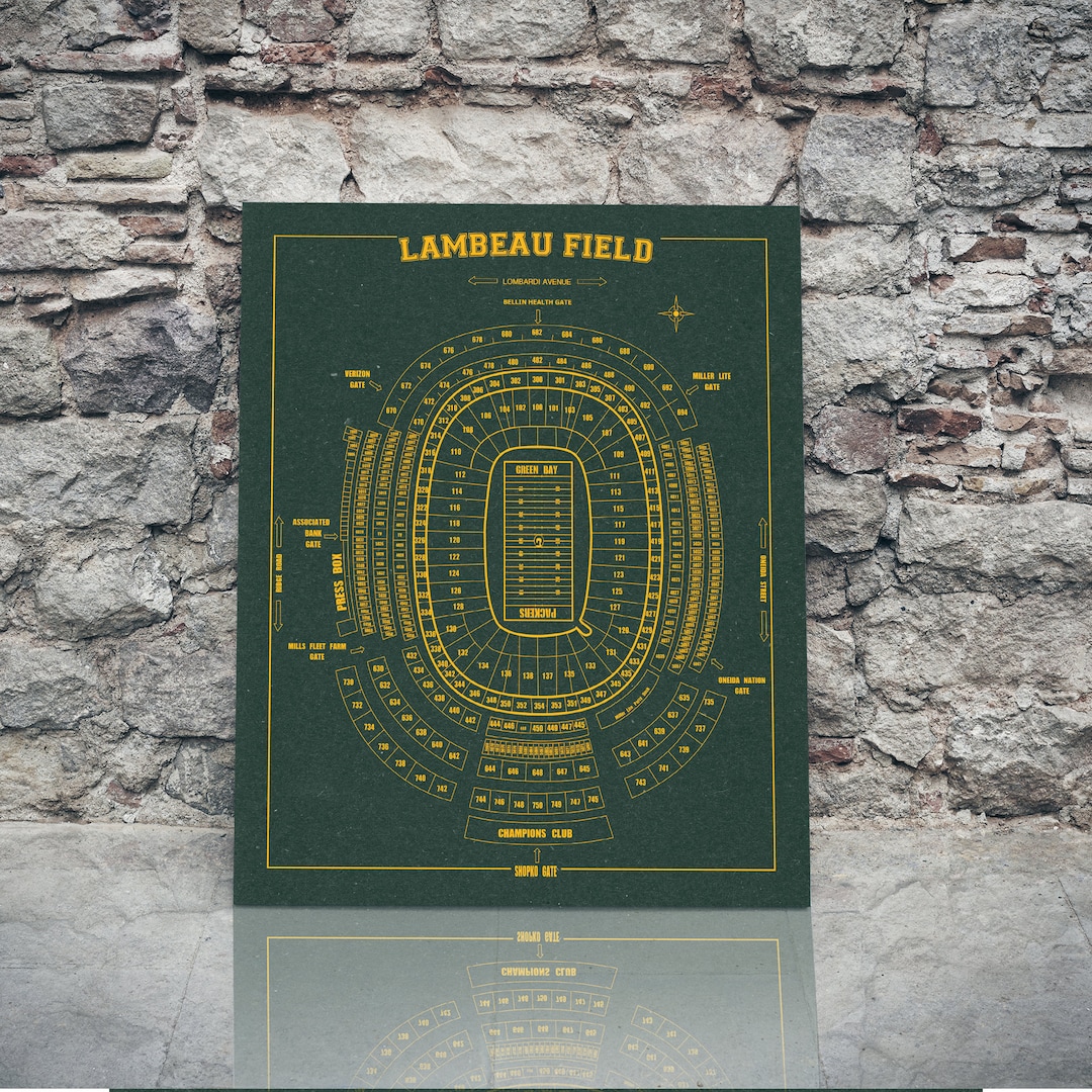 Lambeau Field Seating Chart Print: Green Bay Packers Art - Etsy