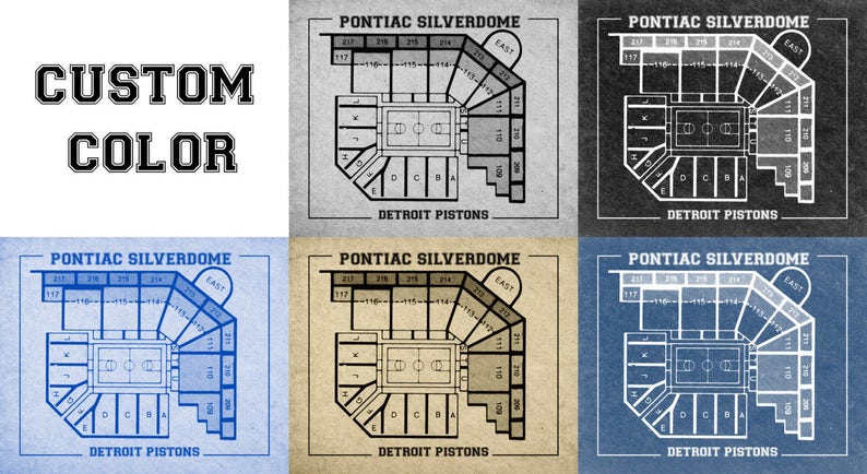 Vintage Pontiac Silverdome Seating Chart Print: Detroit Pistons Art - Etsy