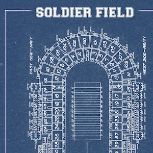Print of Vintage Soldier Field Seating Chart on Photo Paper, Matte ...