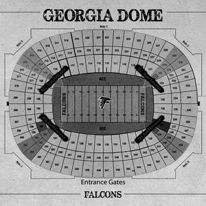 Print of Vintage Georgia Dome Seating Chart Seating Chart on Photo ...