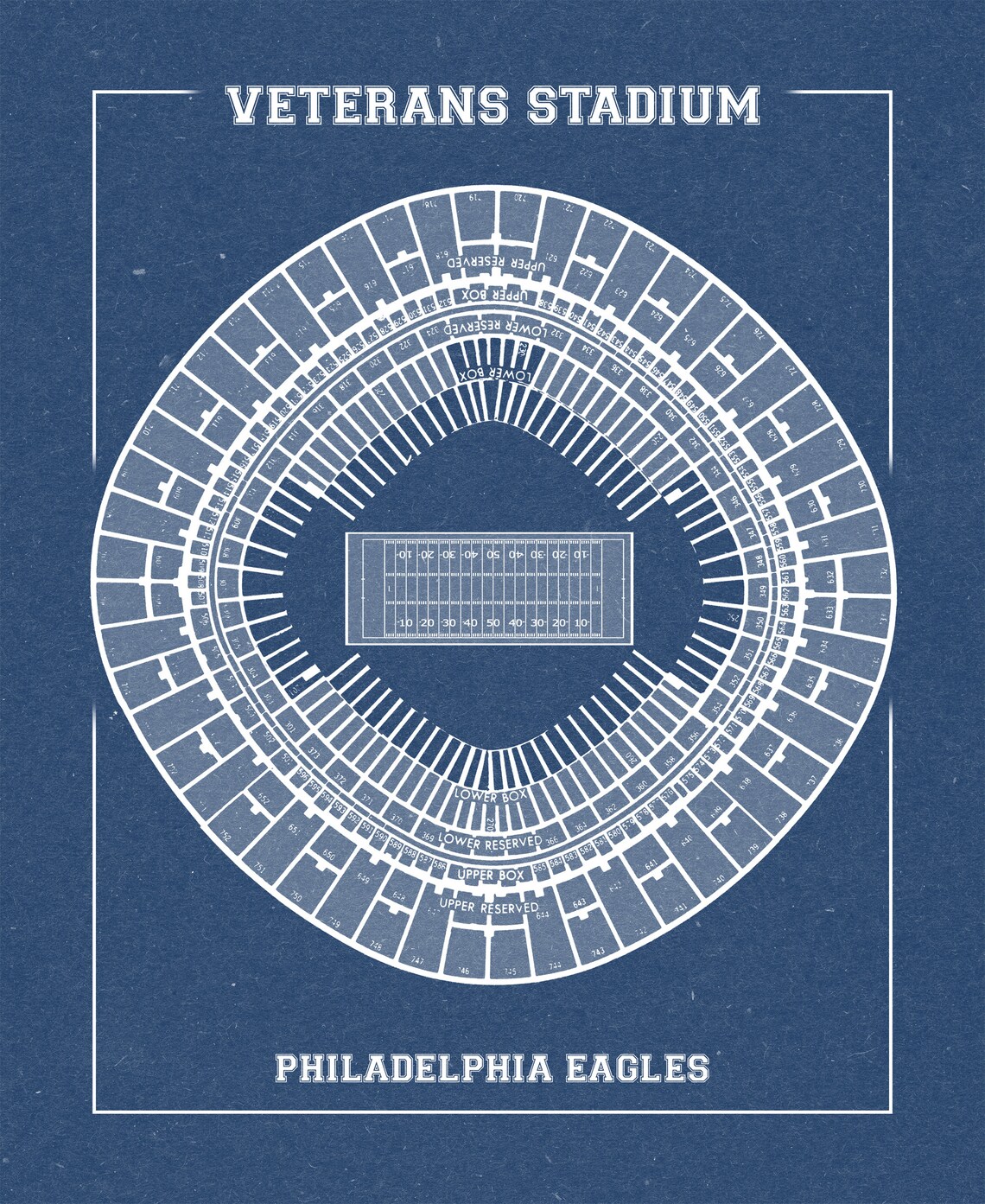 Print of Veterans Stadium Vintage Eagles Blueprint FREE | Etsy Canada