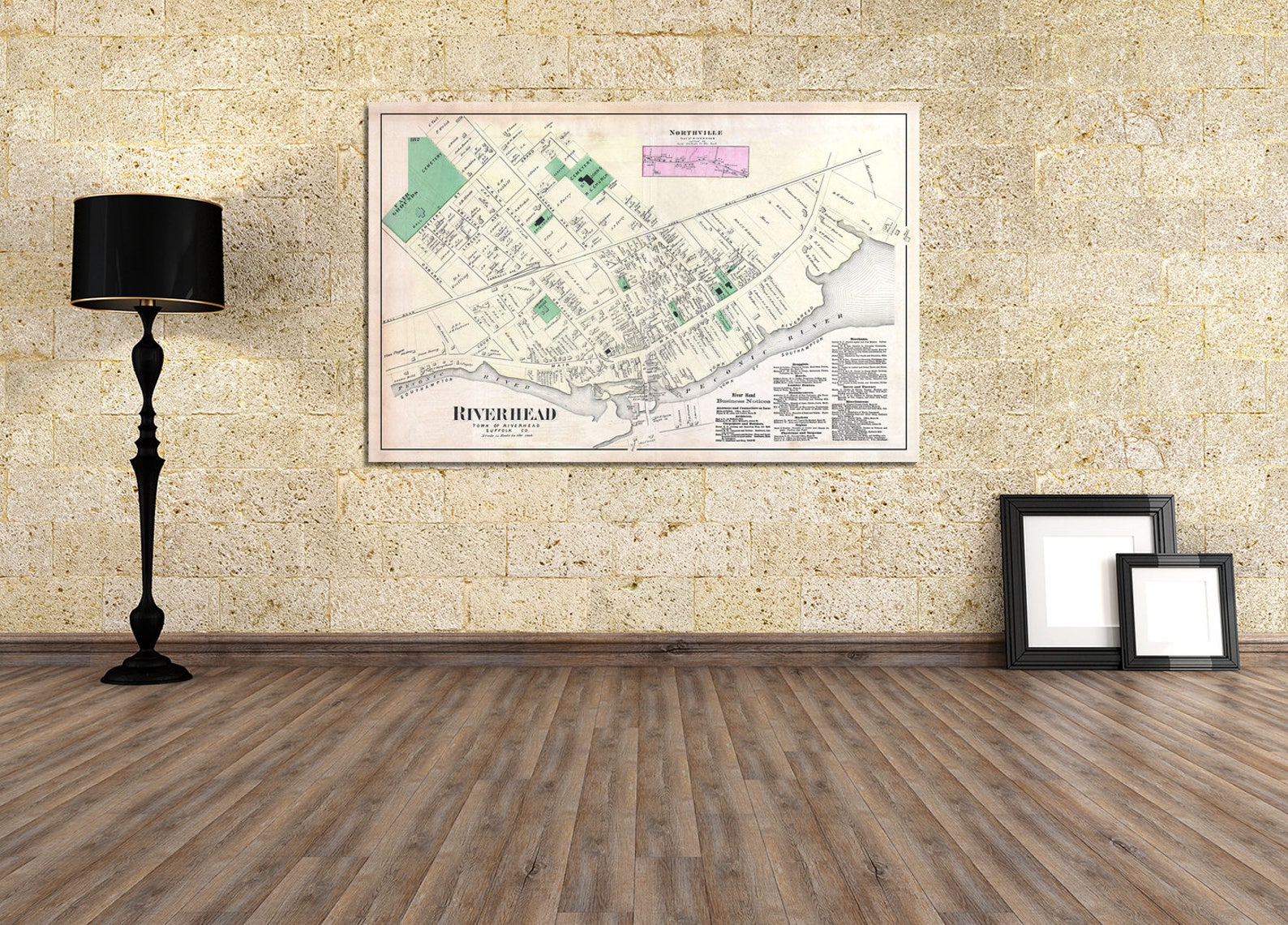 Vintage Print of a Map of Riverhead in Southold Suffolk County - Etsy