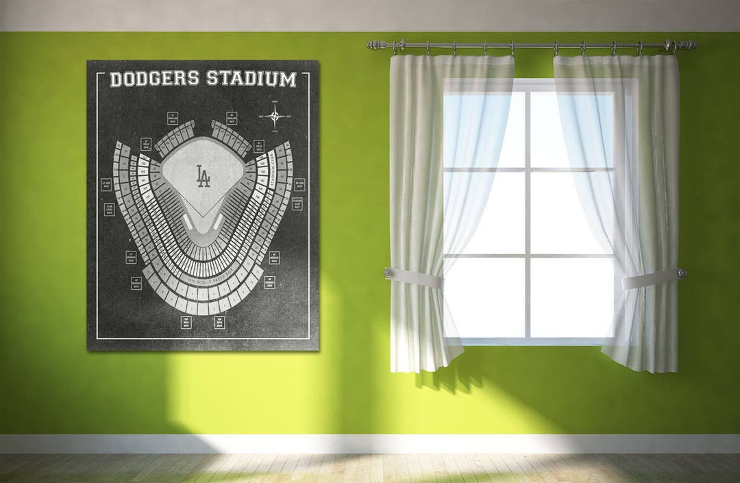 Dodgers Stadium Blueprint Vintage Print: Baseball Seating Chart Art - Etsy