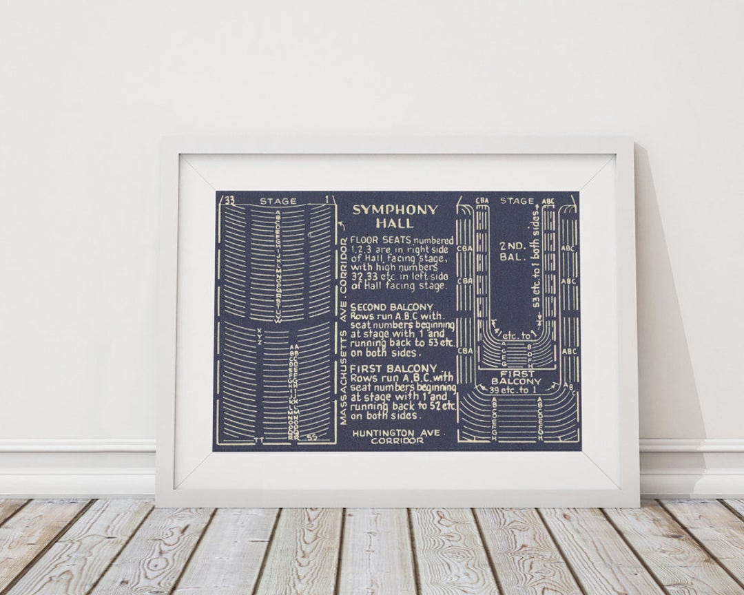 Vintage Symphony Hall Seating Chart Art Print - Etsy