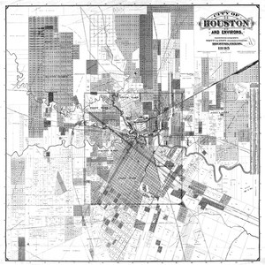 Print of Antique Vintage Houston Texas Map on Photo Paper, Matte Paper ...
