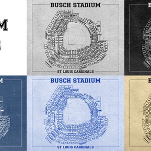 Busch Stadium Vintage Baseball Field Print Blueprint Photo Paper, Matte ...