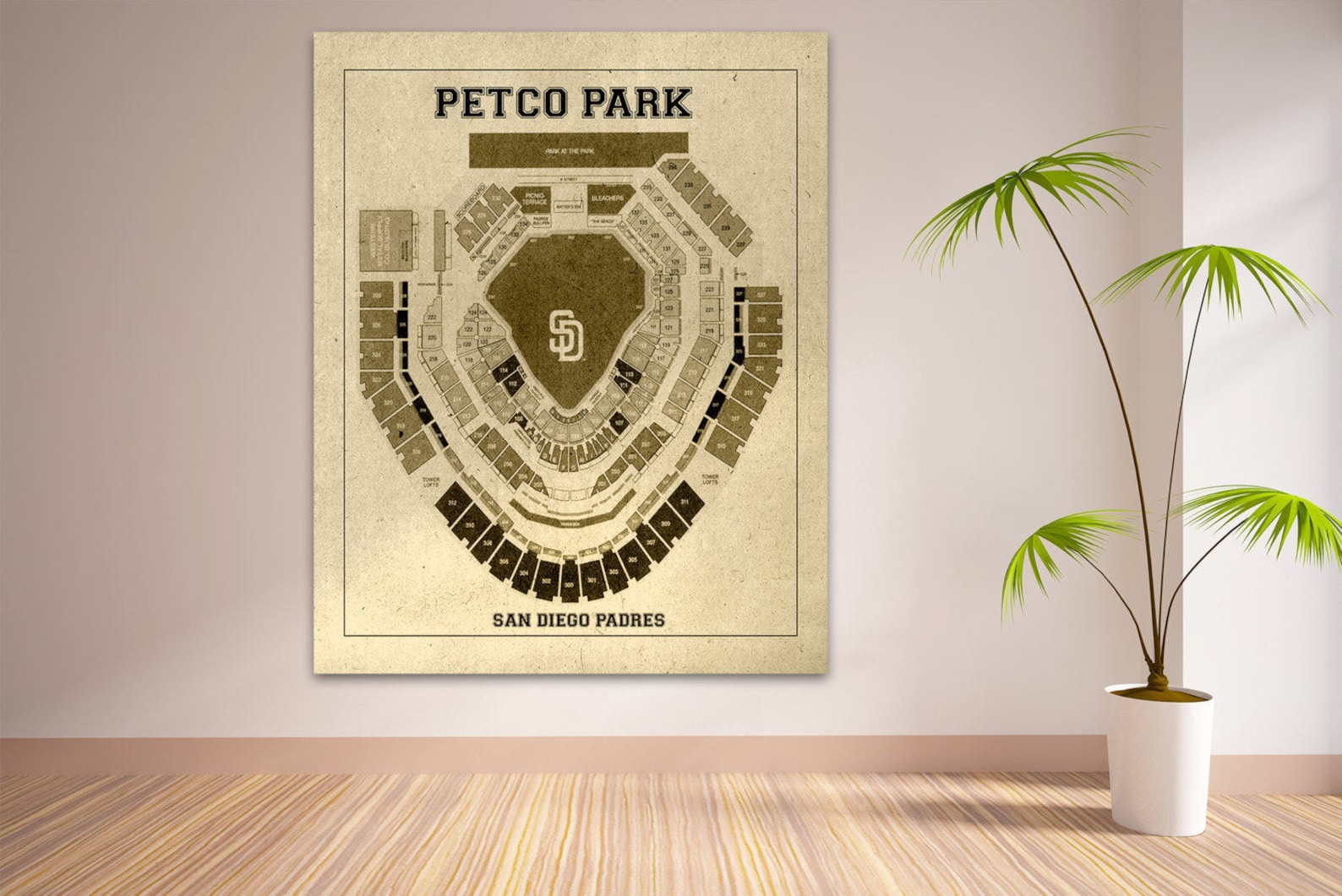 Vintage Print of Petco Park Seating Chart San Diego Padres | Etsy
