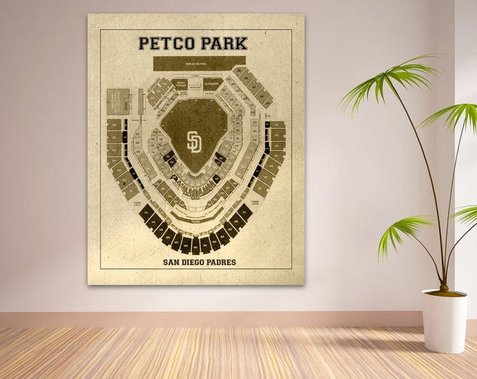 Vintage Print of Petco Park Seating Chart San Diego Padres Baseball ...