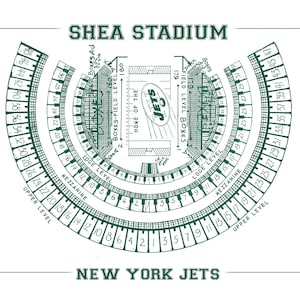 Print of Vintage Shea Stadium Seating Chart Seating Chart on Photo ...