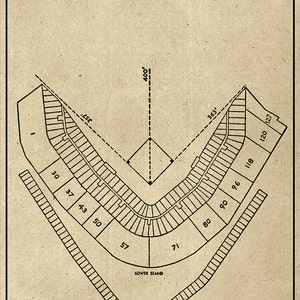 Vintage Print of Wrigley Field Seating Chart Blueprint Chicago Cubs ...