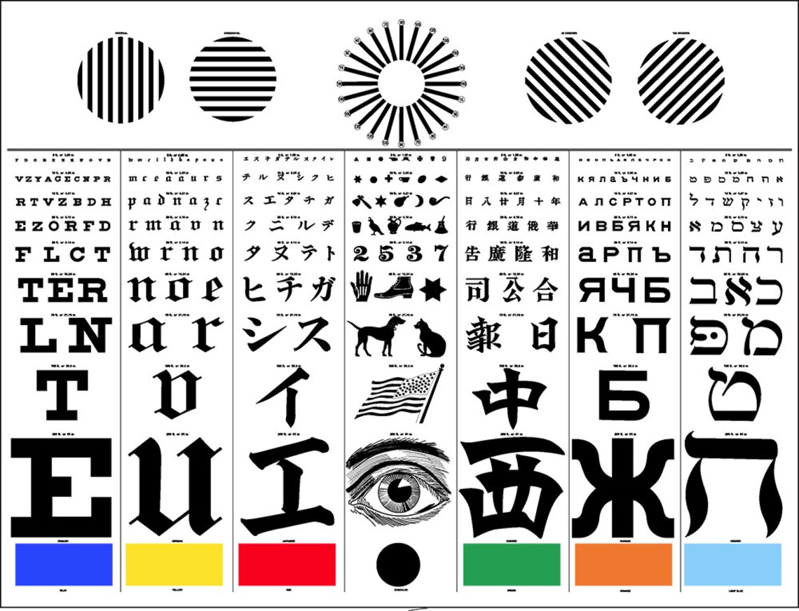 Antique Print of a German Eye Exam Chart Developed by George | Etsy