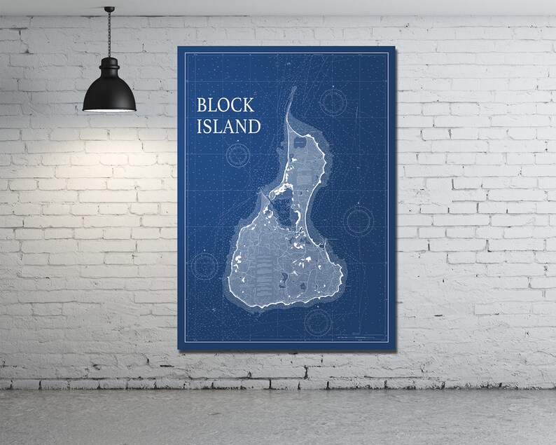 Artistic Print of Block Island Chart on Your Choice of Photo - Etsy