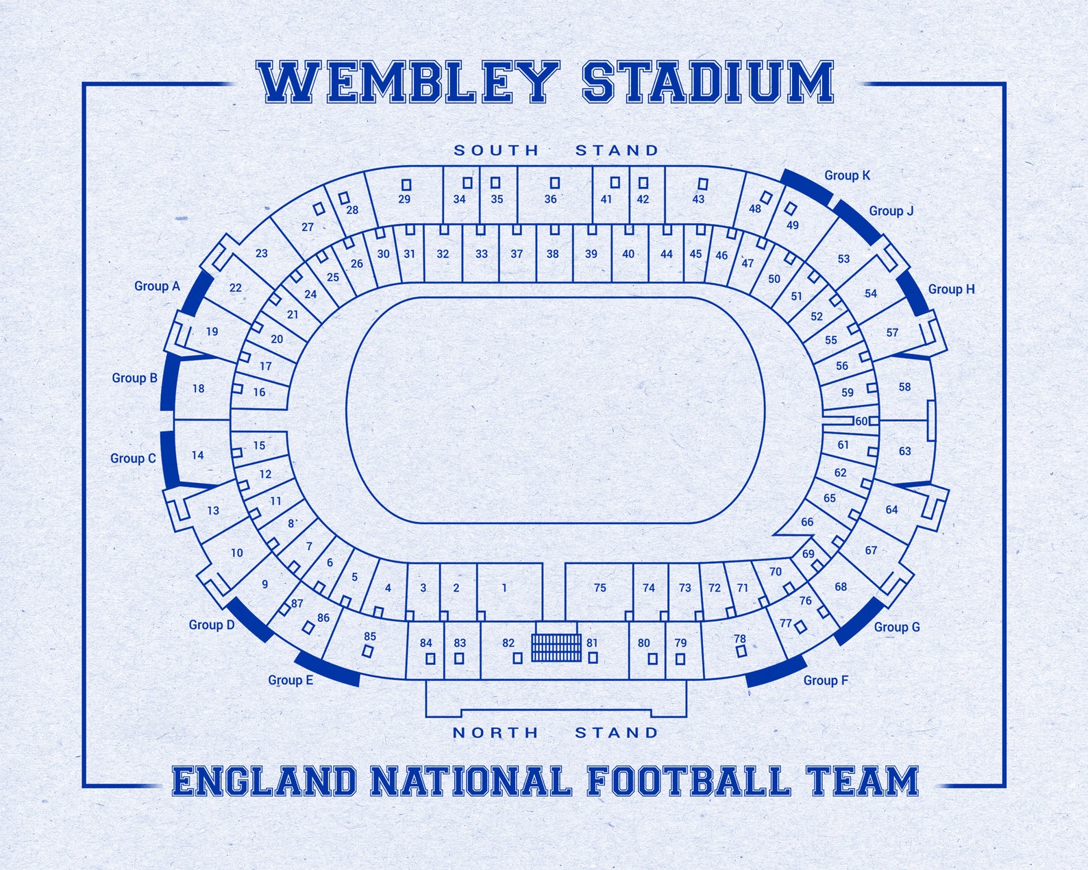 Print of Vintage Wembley Stadium Seating Chart Seating Chart - Etsy