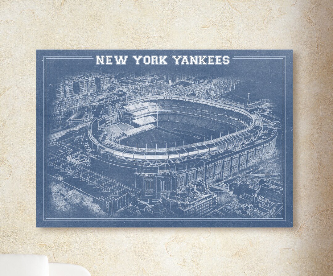 Yankees Stadium Blueprint Art Print: New York Baseball Wall Decor - Etsy