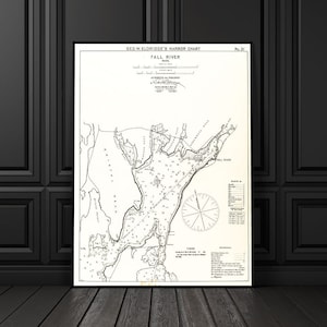 Antique Print of a Fall River Massachusetts Map on Your Choice of Photo ...