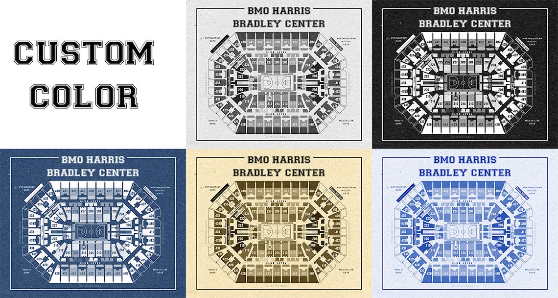 Vintage Print of BMO Harris Center Seating Chart on Premium - Etsy