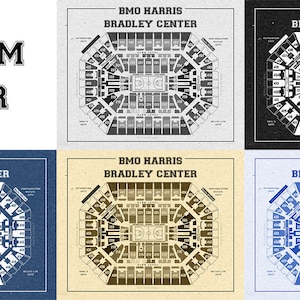 Vintage Print of BMO Harris Center Seating Chart on Premium Photo ...