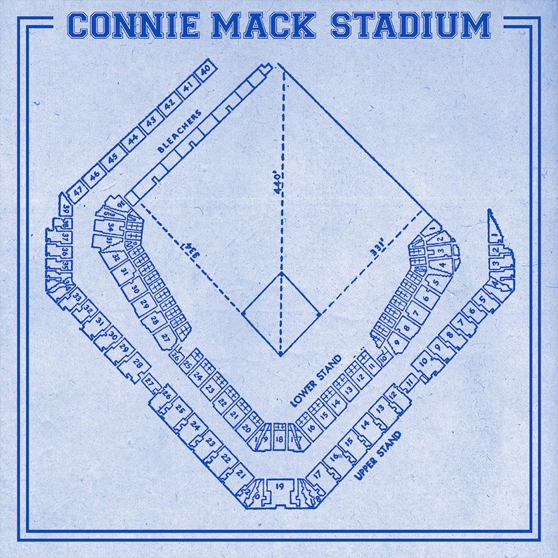 Print of Vintage Connie Mack Stadium Seating Chart on Photo Paper ...