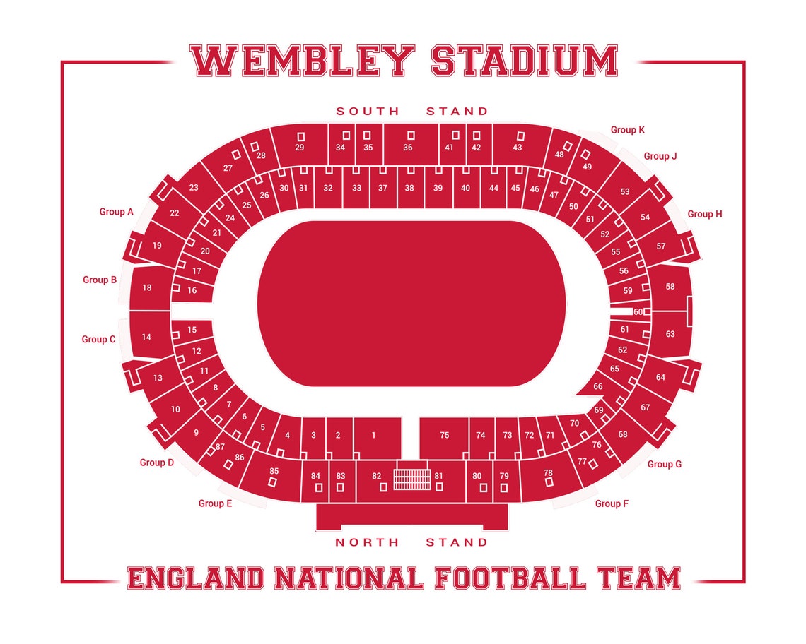 Print of Vintage Wembley Stadium Seating Chart Seating Chart - Etsy