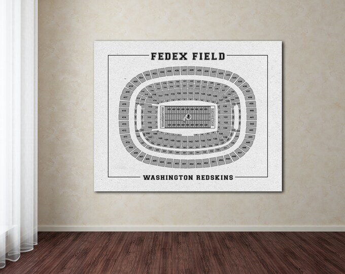 Print of Vintage Style Fedex Field on Photo Paper, Stretched Canvas or ...