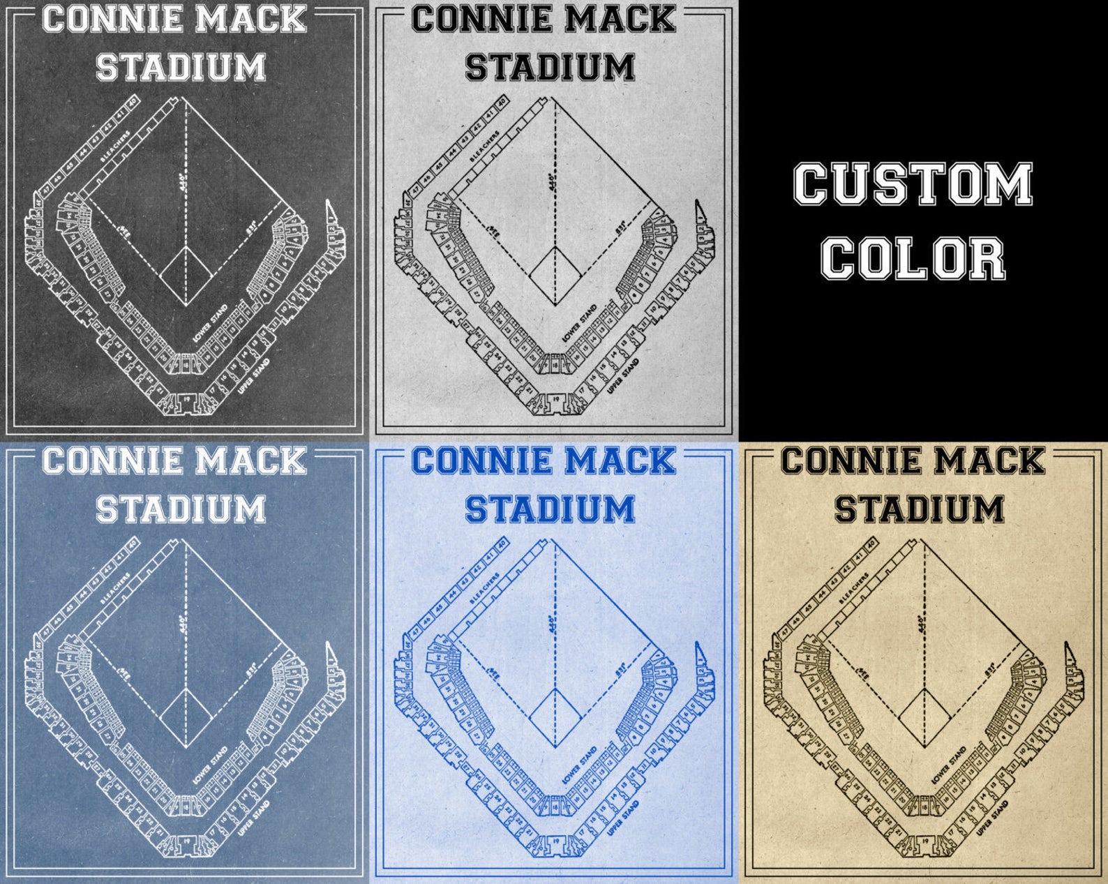 Vintage Print of Connie Mack Stadium Seating Chart - Etsy