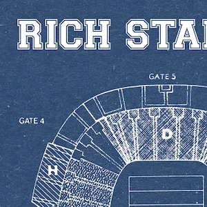 Print of Vintage Rich Stadium Seating Chart Seating Chart on Photo ...