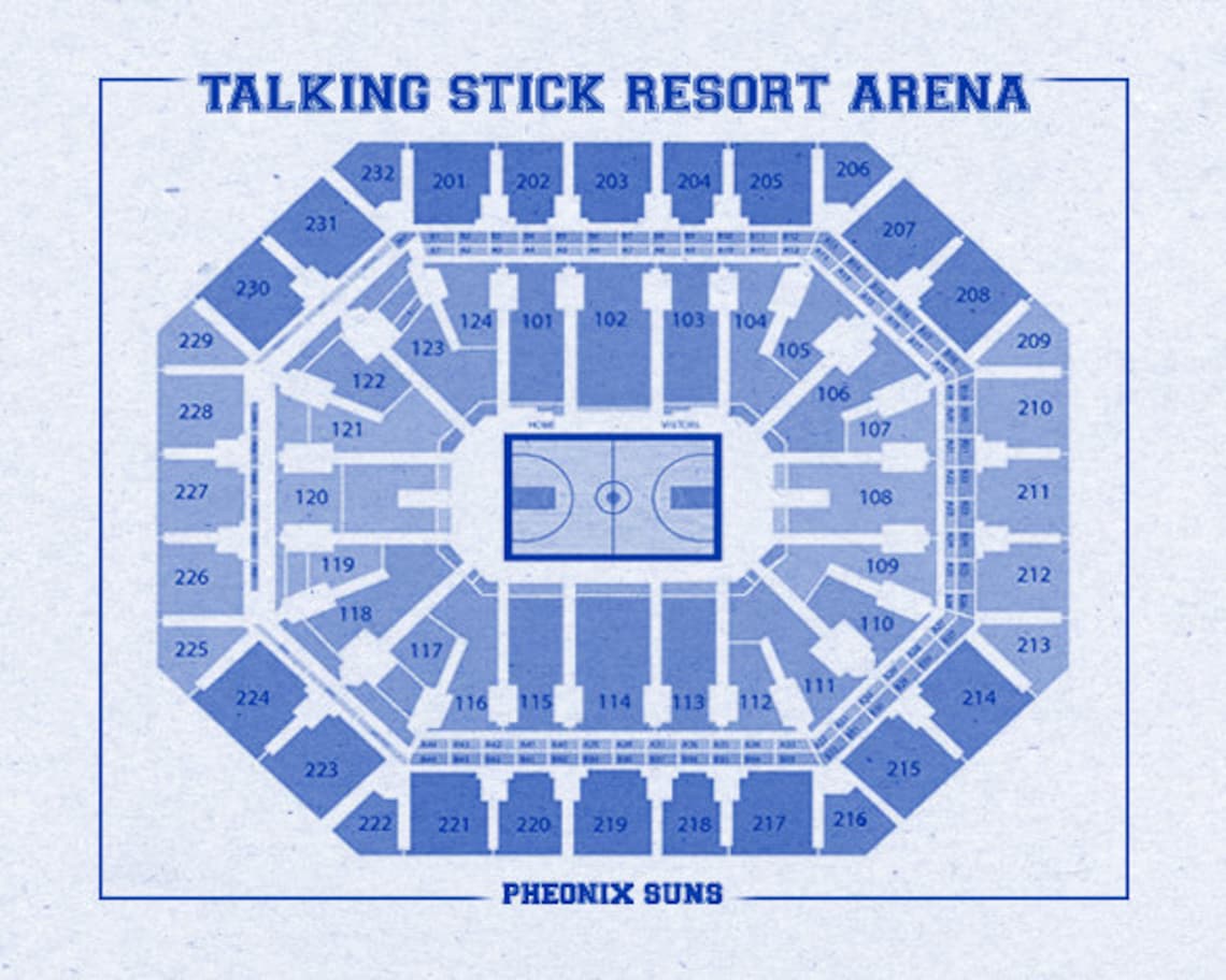 Vintage Print of Talking Stick Resort Arena Seating Chart on - Etsy