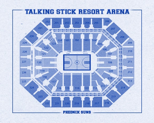 Vintage Print of Talking Stick Resort Arena Seating Chart on | Etsy