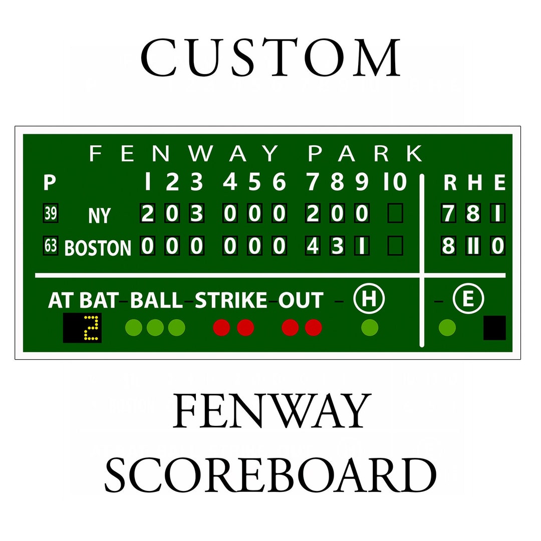 Custom Fenway Park Green Monster Scoreboard Print - Etsy