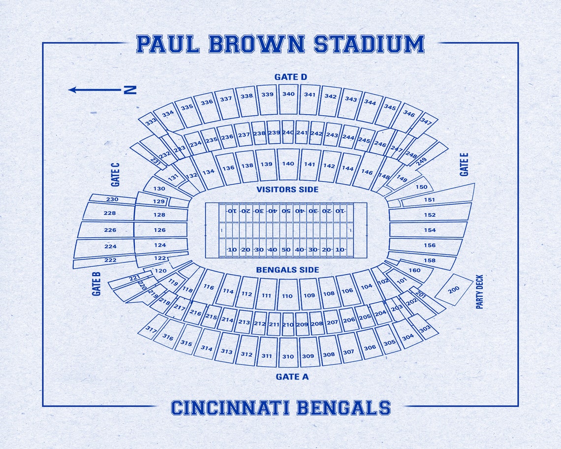 Print of Vintage Paul Brown Stadium Seating Chart Seating - Etsy