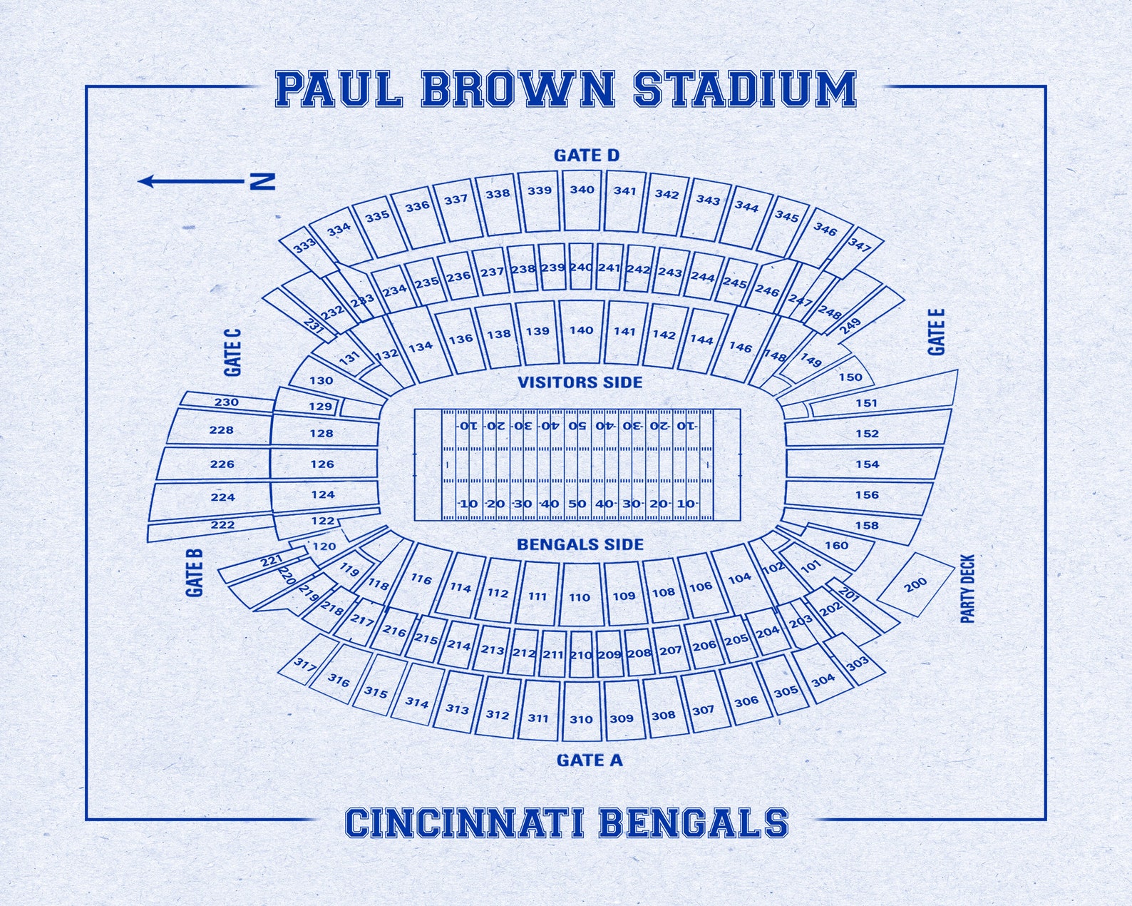 Print of Vintage Paul Brown Stadium Seating Chart Seating - Etsy