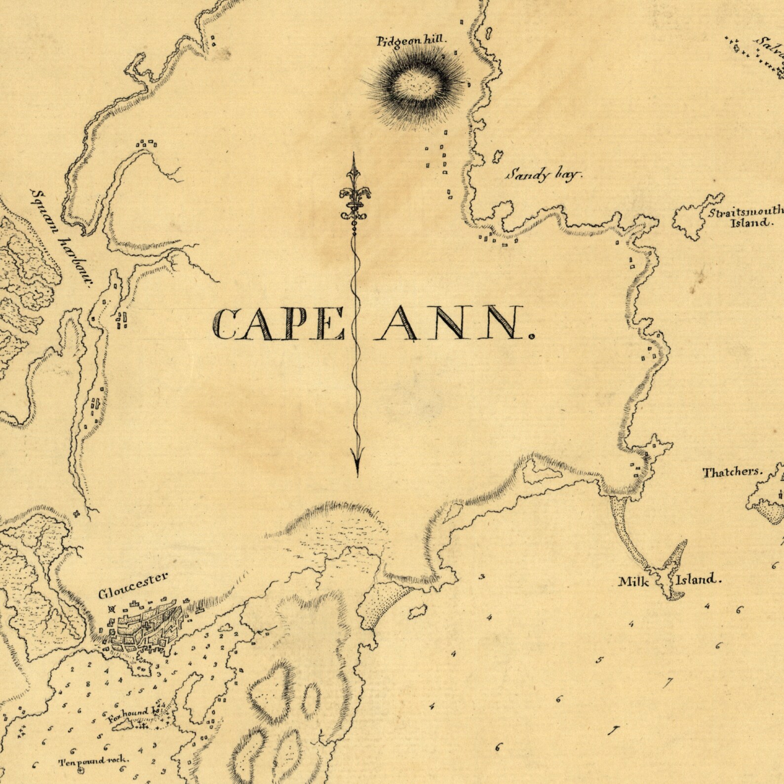 Cape Ann Massachusetts Map Print: Vintage Style, Choice of Paper or ...
