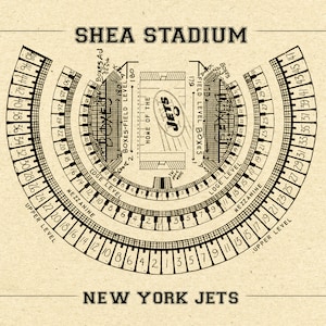 Print of Vintage Shea Stadium Seating Chart Seating Chart on Photo ...