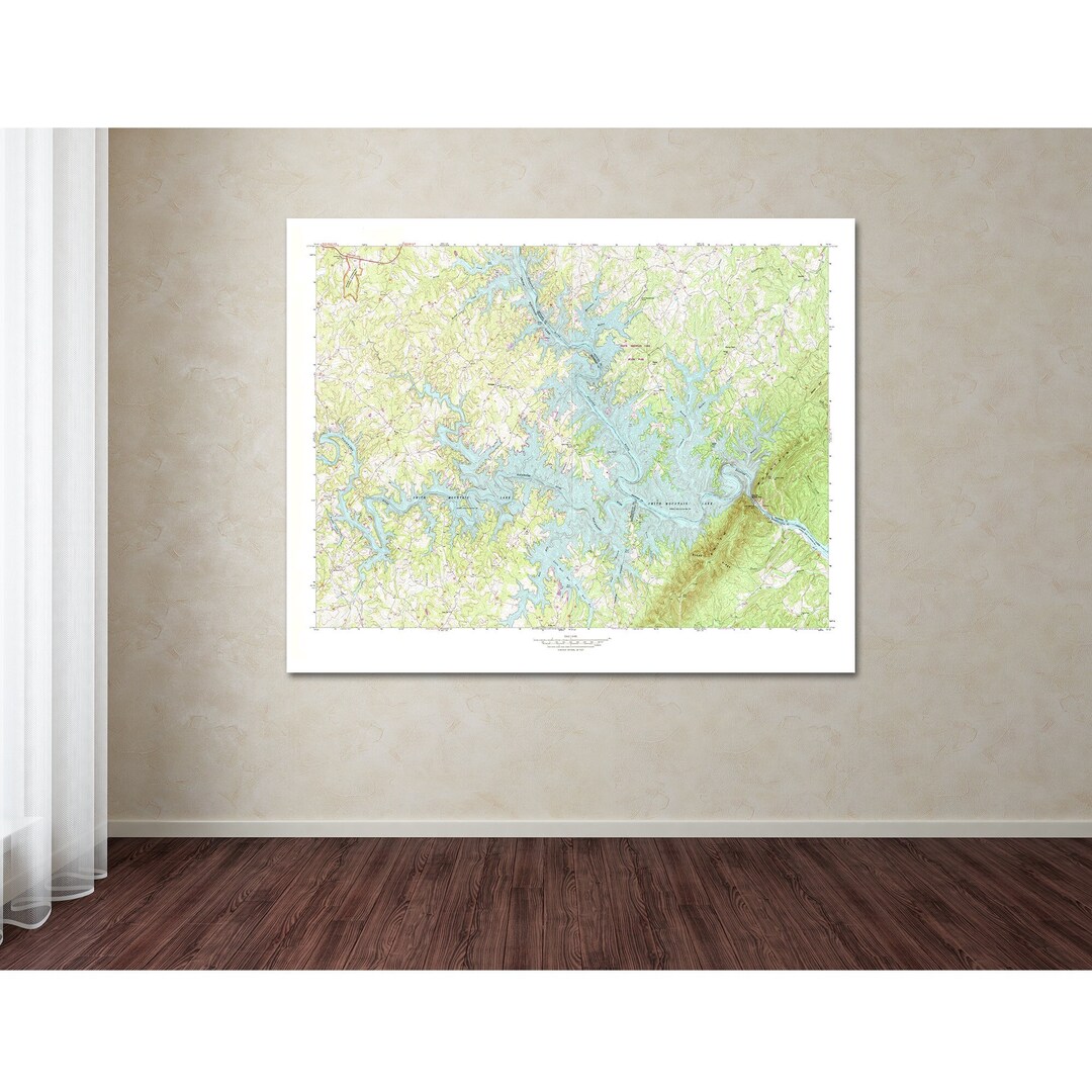 Smith Mountain Lake Topographic Map Print: Roanoke, Virginia - Etsy