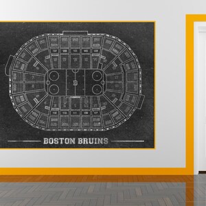 Vintage Print of TD Garden Seating Chart FREE Shipping Boston Bruins ...