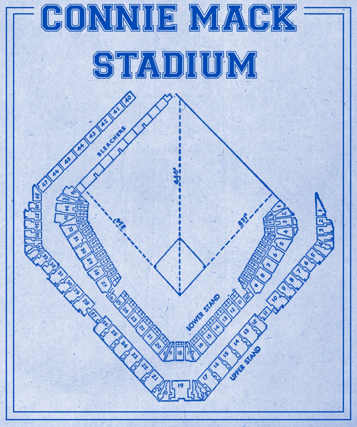 Vintage Print of Connie Mack Stadium Seating Chart - Etsy