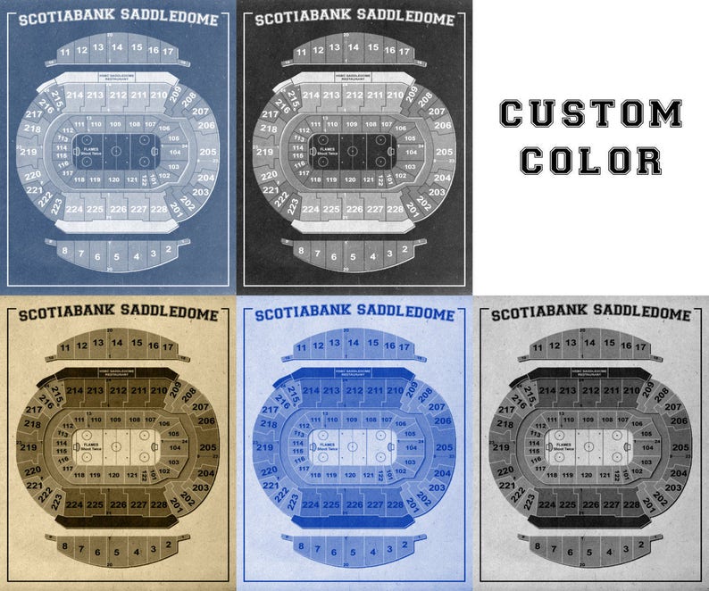 Vintage Saddledome Seating Chart Print: Calgary Flames Home - Etsy