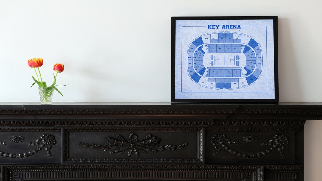Vintage Print of Key Arena Seating Chart FREE Shipping Seattle ...