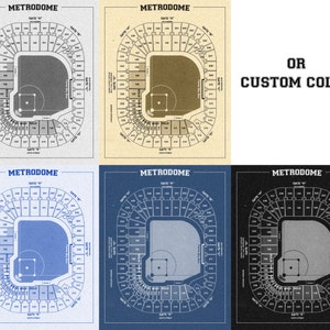 Vintage Style Print of Minnesota Twins Metrodome on Photo Paper, Matte ...