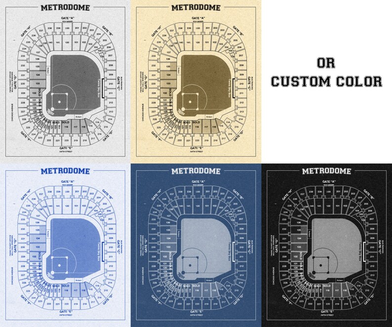 Vintage Style Print of Minnesota Twins Metrodome on Photo - Etsy