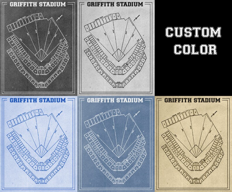 Vintage Print of Griffith Stadium Seating Chart Washington - Etsy