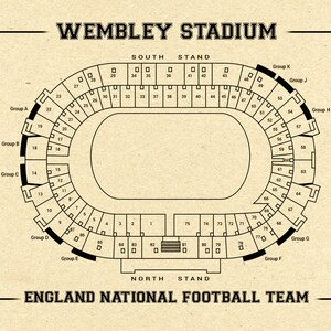 Print of Vintage Wembley Stadium Seating Chart Seating Chart - Etsy