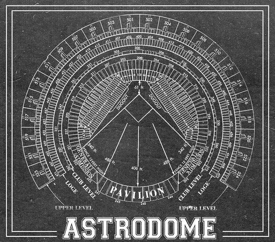 Print of Vintage Astrodome Seating Chart Seating Chart on | Etsy