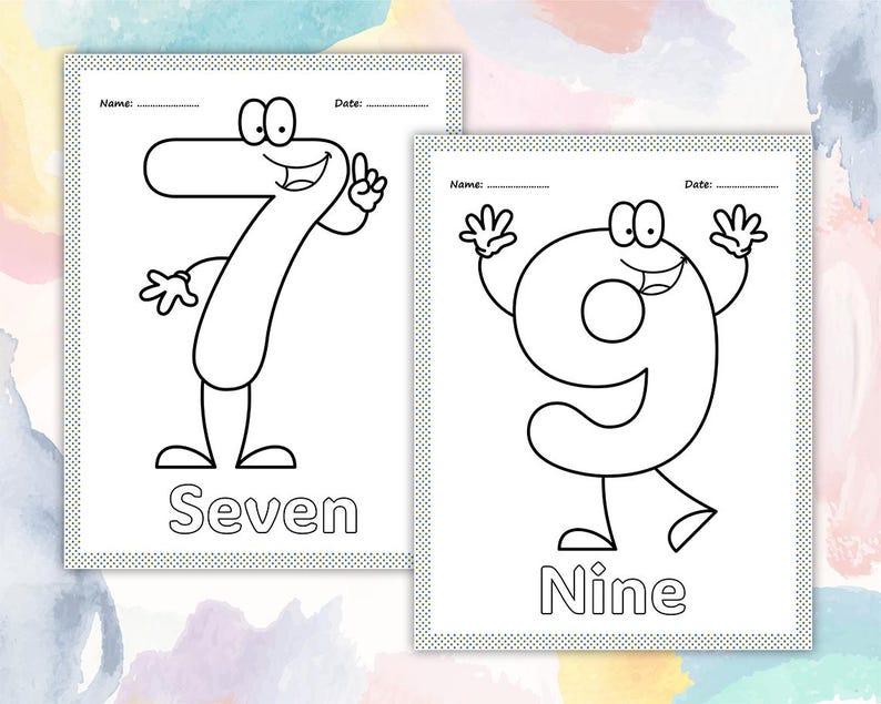 Printable Number Coloring Pages 1 to 20 for Learning Fun - Etsy