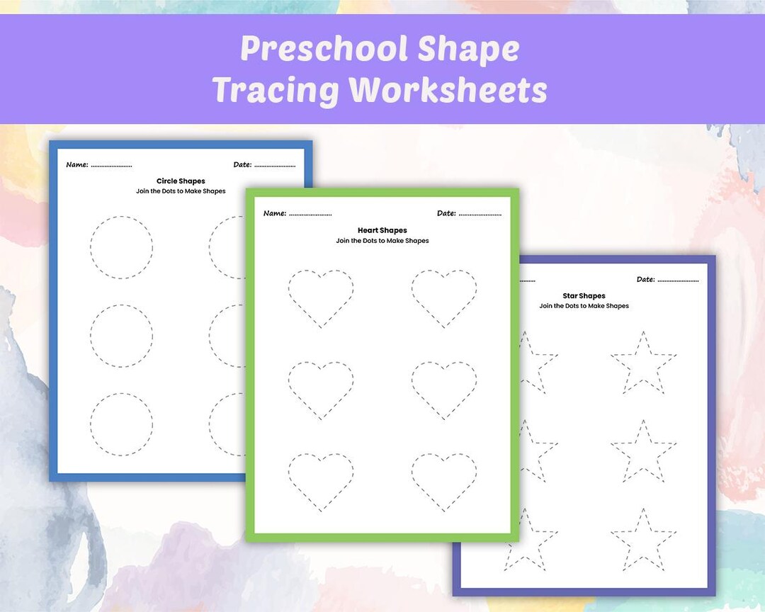 Shape Tracing Worksheets | Preschool & Kindergarten Printable | Learn ...