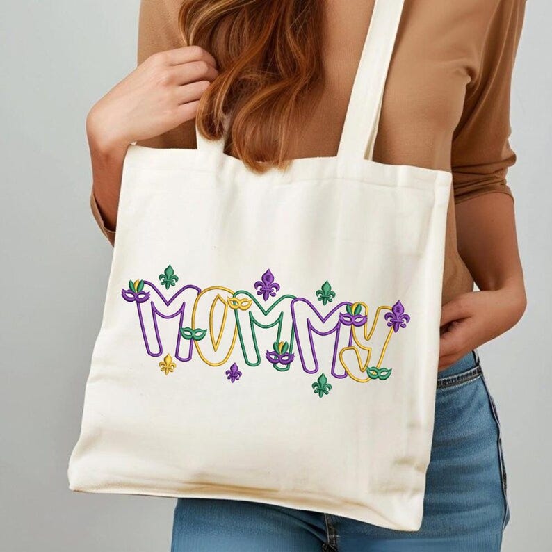 Mardi Gras Mama Gigi Nana Coquette Embroidery, Louisiana Crawfish ...