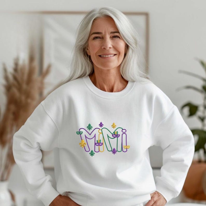 Mardi Gras Mama Gigi Nana Coquette Embroidery, Louisiana Crawfish ...