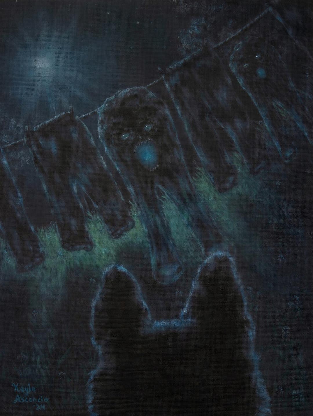 Fresno Nightcrawlers Cryptid Monster Alien Horror 9"x12" Acrylic ...